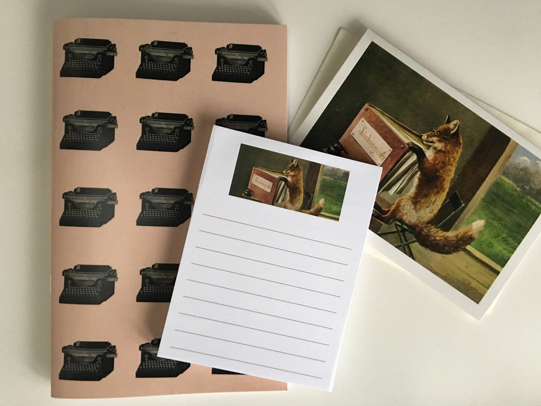 Fox Gift Set Stationery Set Typewriter Gift Set - Etsy