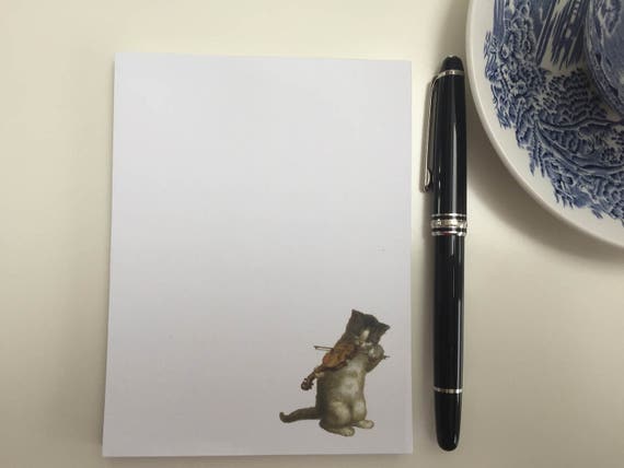 Violin Cat Notepad Violin Cat Memo Pad | Etsy