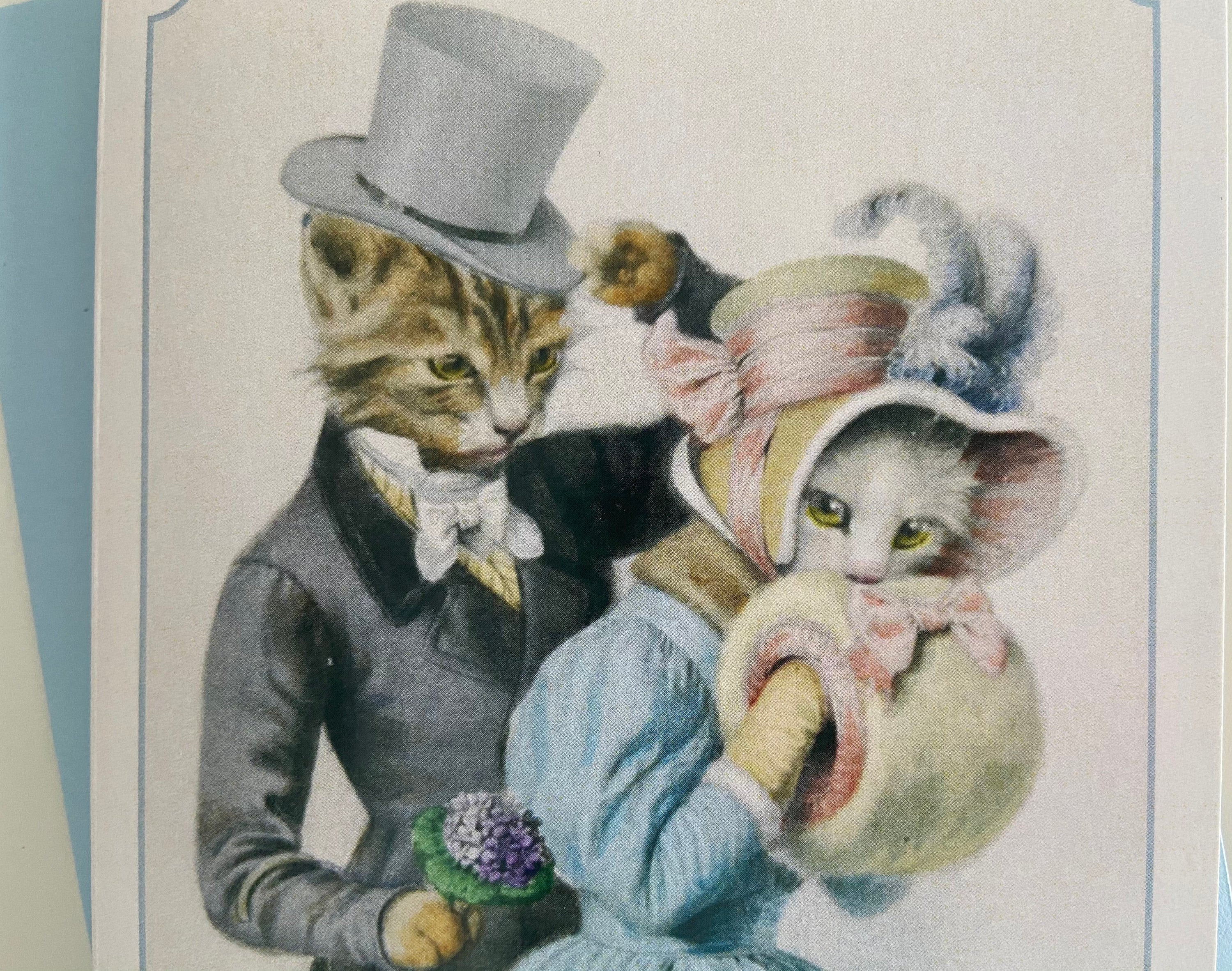 Vintage Humanized Cat Couple Card Anniversary Greeting Card - Etsy