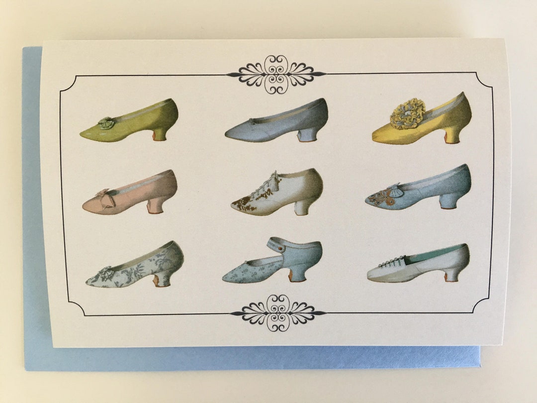 Vintage Shoes Card, Greeting Card, Birthday Card, Shoe Card, Fashion ...