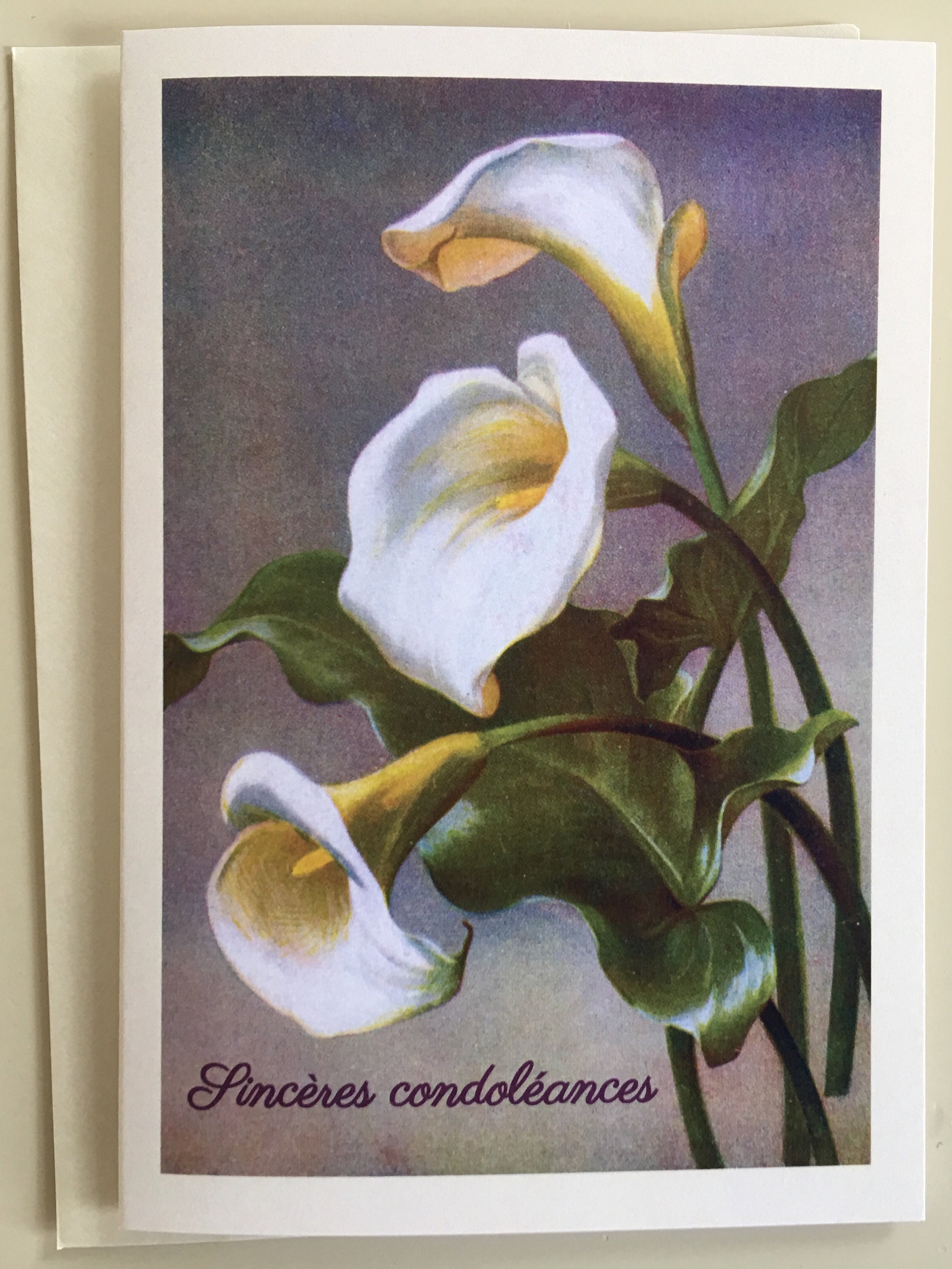 Sympathy Lili Card Greeving Card Card Calla Lily Card - Etsy