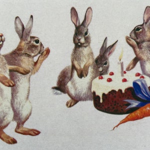 Happy Birthday Rabbits Card, Birthday Card, Birthday Party Card ...