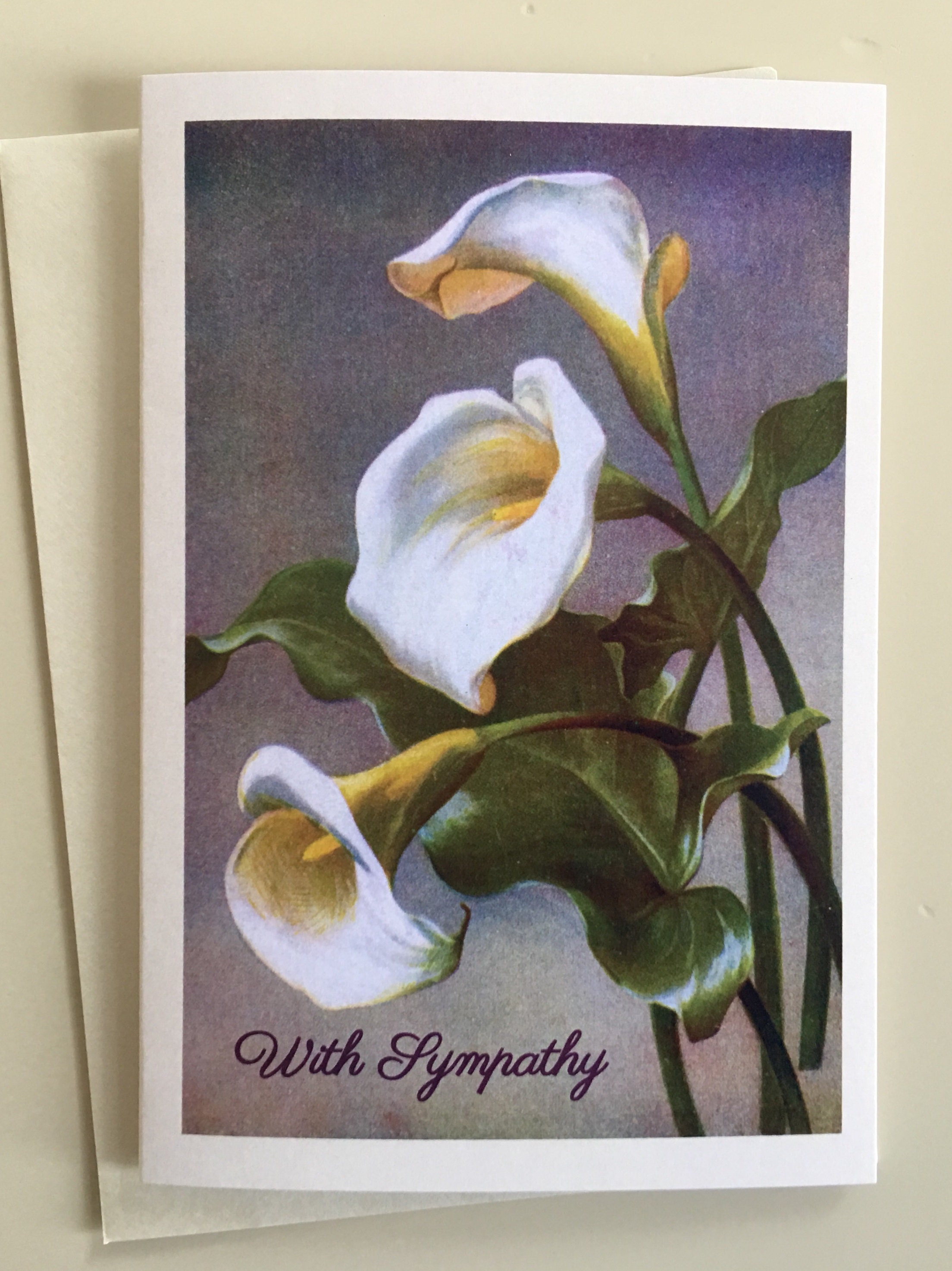 Sympathy Lili Card Greeving Card Card Calla Lily Card - Etsy Canada
