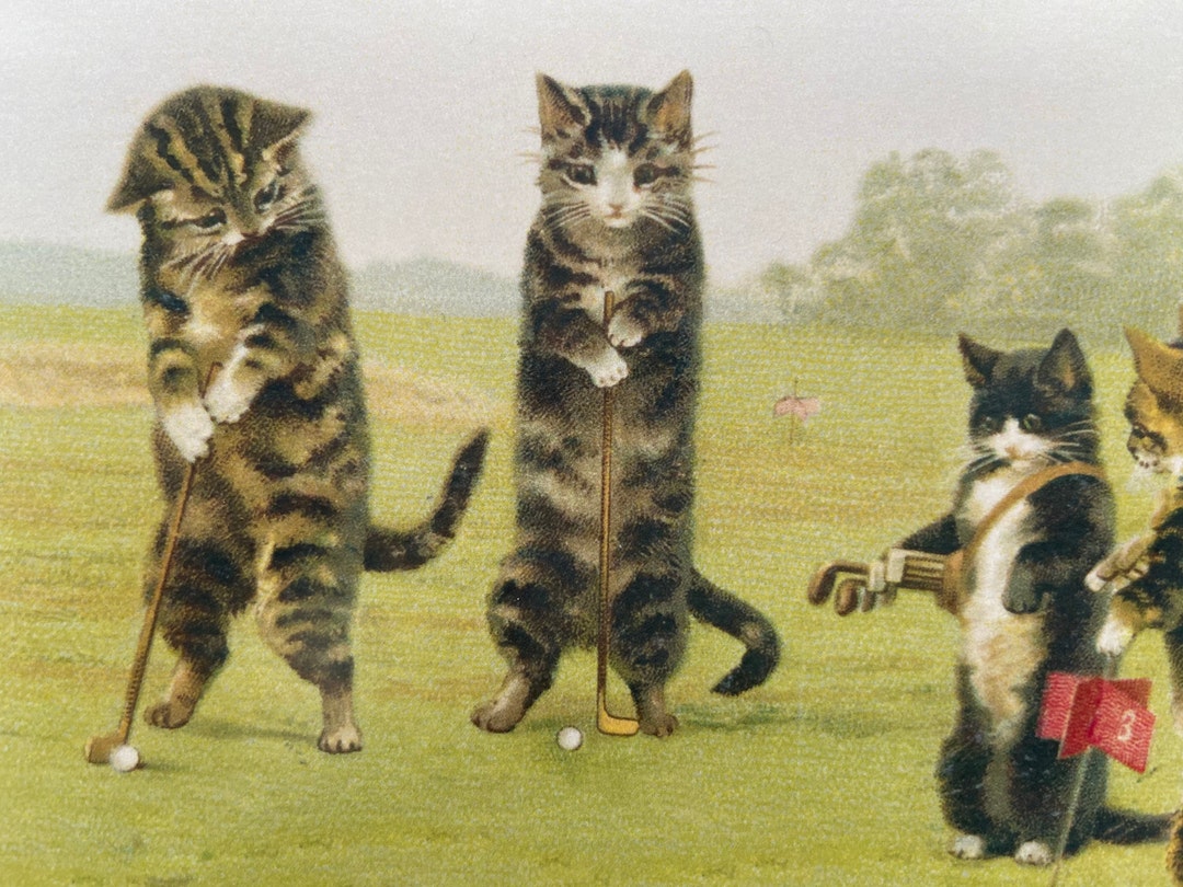 Cats Playing Golf Card, Children, Retirement, Happy Birthday, Golf ...