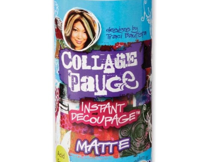 Collage Pauge Instant Decoupage Medium - Matte Water Resistant Glue ...