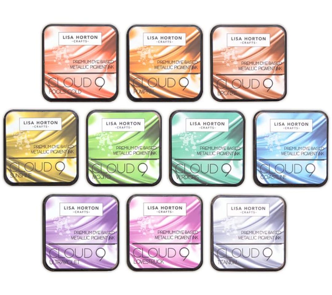 Lisa Horton Crafts - Cloud 9 - Metallic Pigment Ink Pad - Bundle - 10 ...