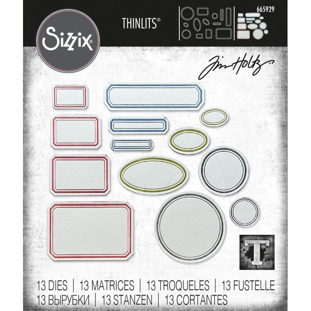 Tim Holtz Sizzix Thinlits Dies - Vintage Labels 665929 - Etsy