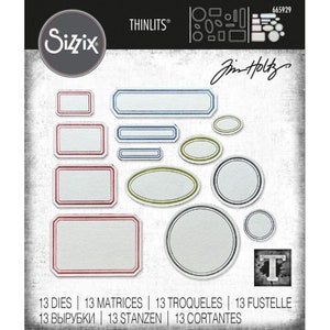 Tim Holtz Sizzix Thinlits Dies - Vintage Labels 665929 - Etsy