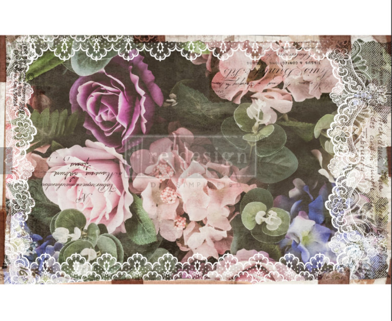 Prima Marketing Redesign Decoupage Decor Tissue Paper DARK | Etsy