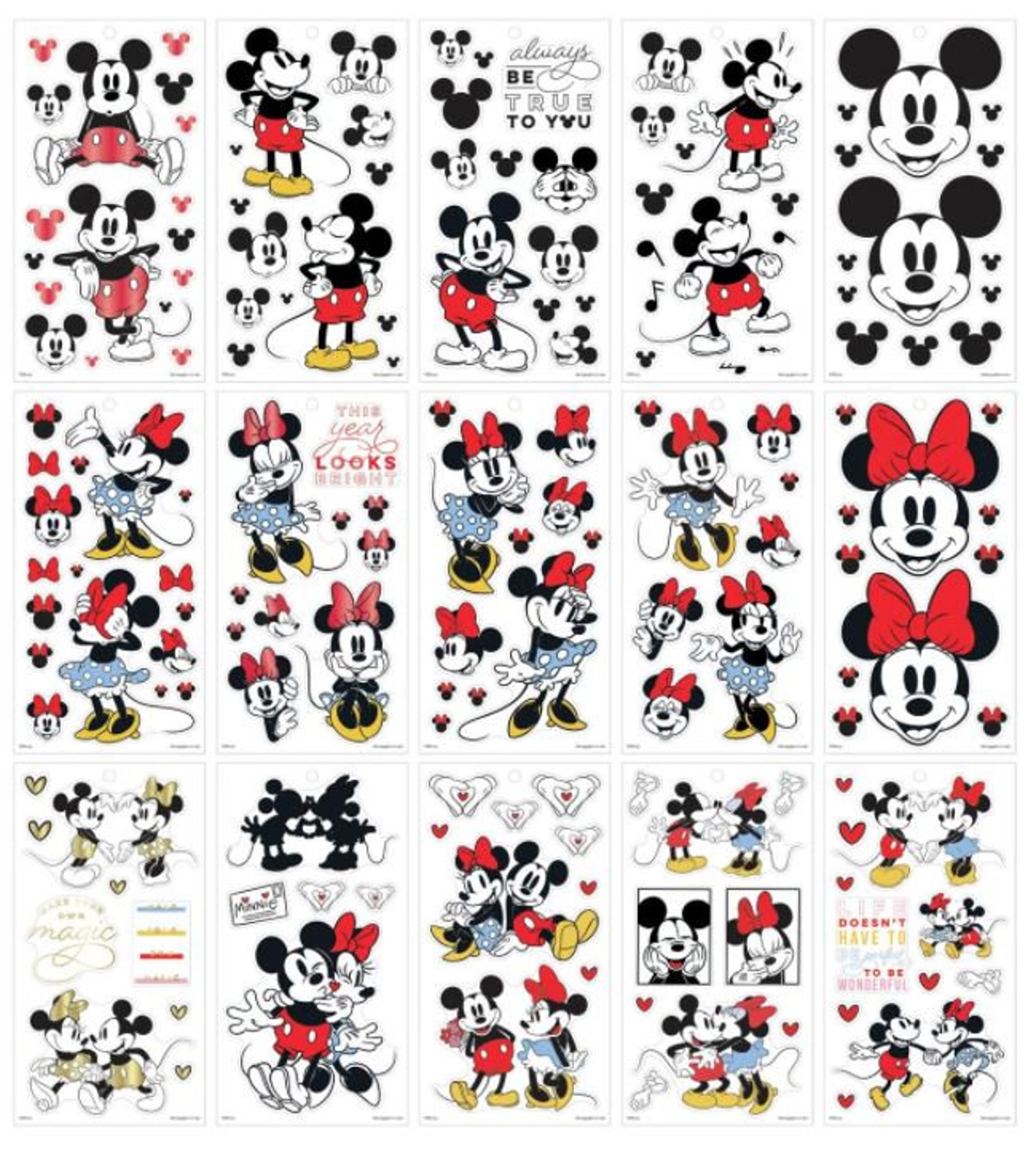 Disney © Value Pack Stickers Large Mickey Mouse and Minnie Mouse 288 ...