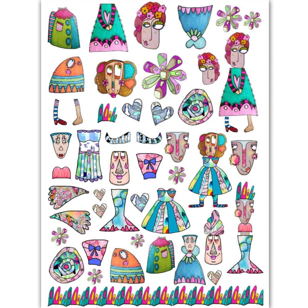 Dress My Craft - Transfer Me Transfer Paper - Beautiful Faces - Etsy