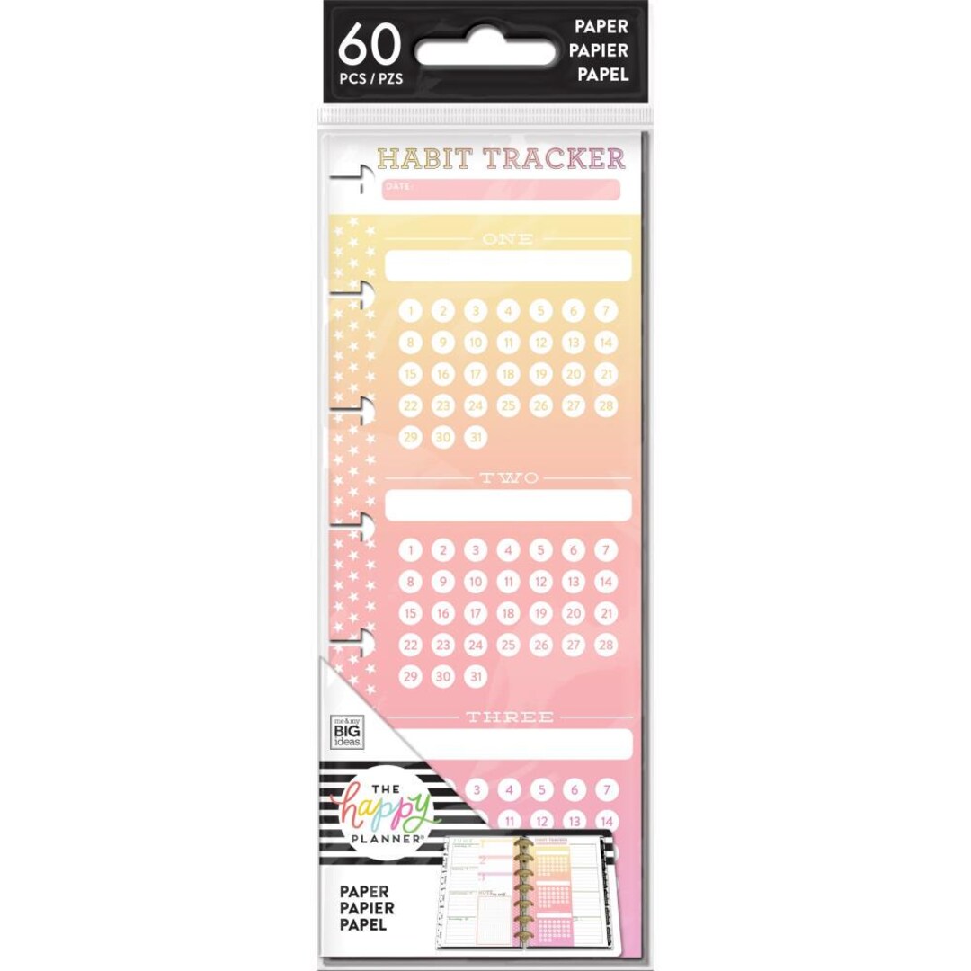 Happy Planner Mini Half Sheet Fill Paper 60/pkg - Happy Tracker - Etsy