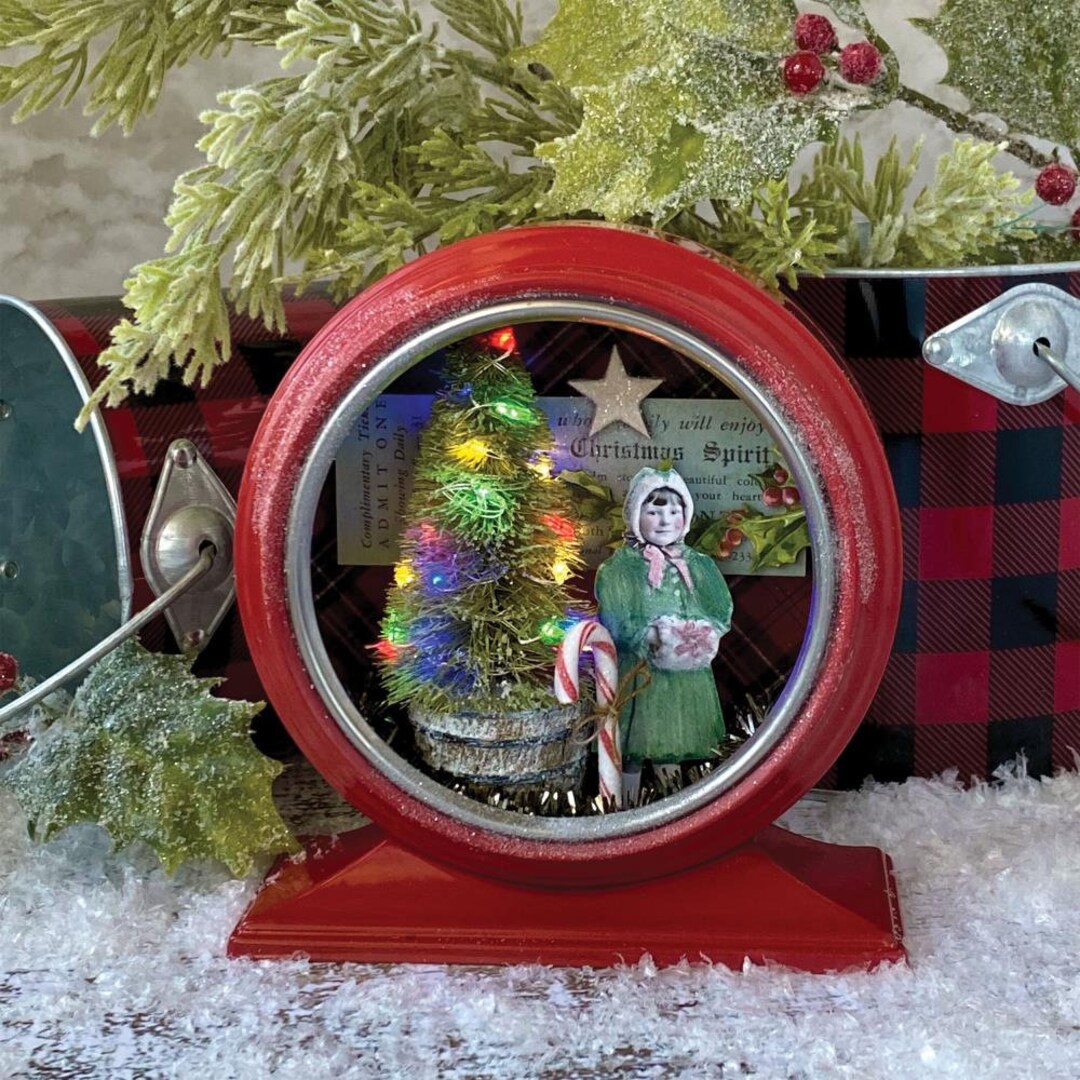 Tim Holtz Idea-ology Curio Clock Glossy Red christmas - Etsy