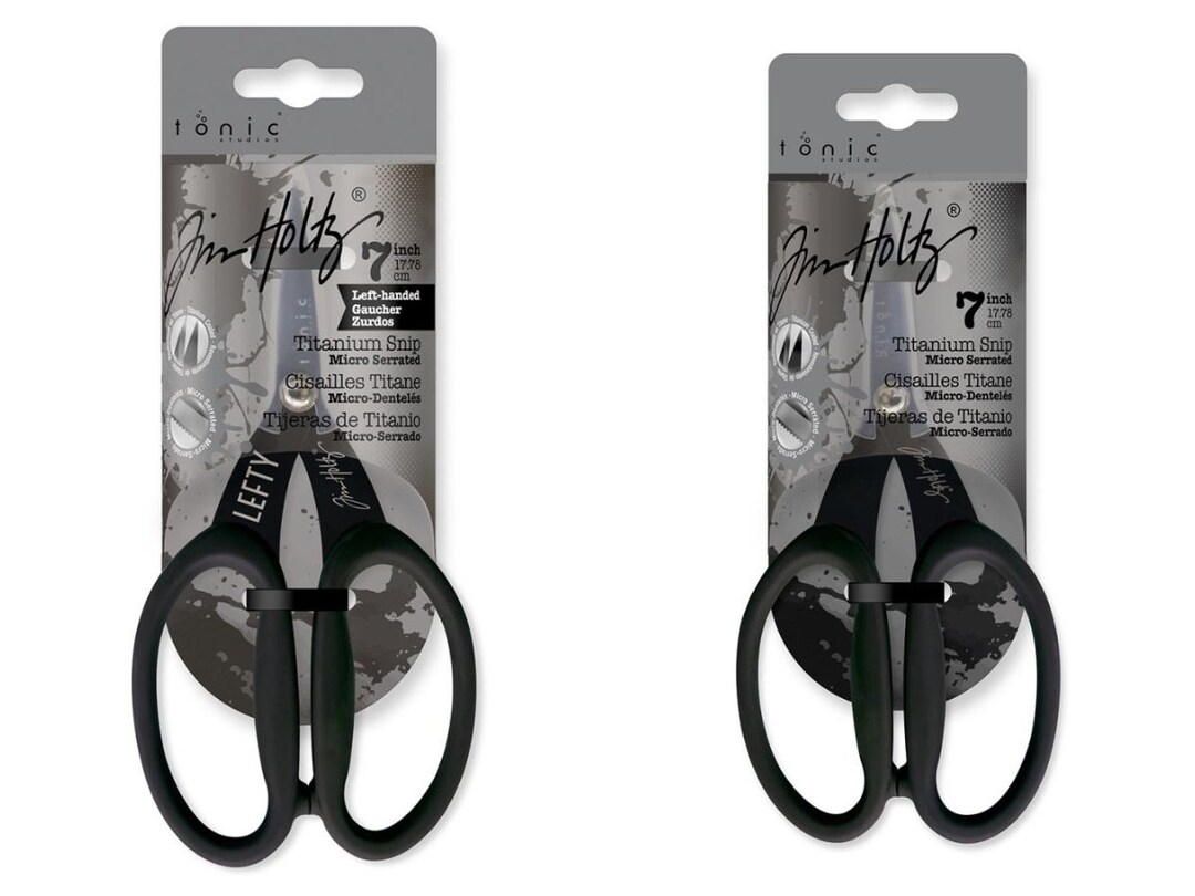 Tim Holtz Non-stick Titanium Micro Serrated Scissors 7" - Left Handed ...