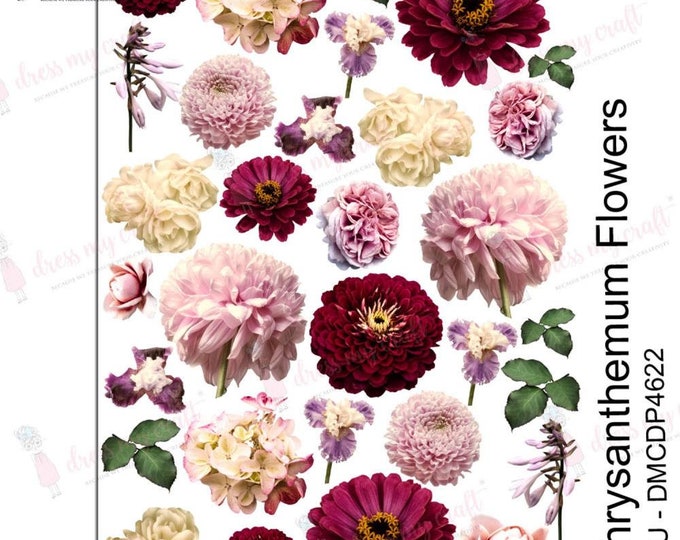 Dress My Craft - Transfer Me Transfer Paper - Chrysanthemum Flowers - Etsy