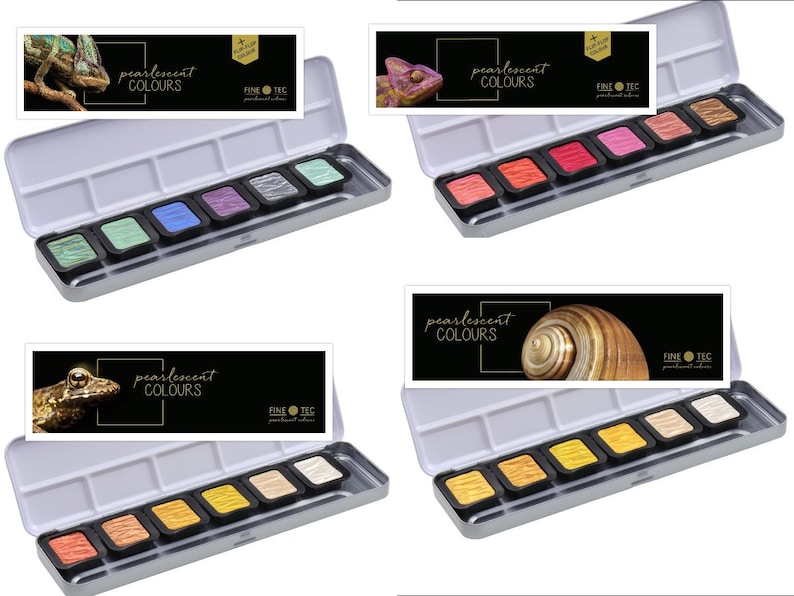 Finetec Pearlescent Watercolour Sets - Classic, Metals, Warm, Cool - Etsy