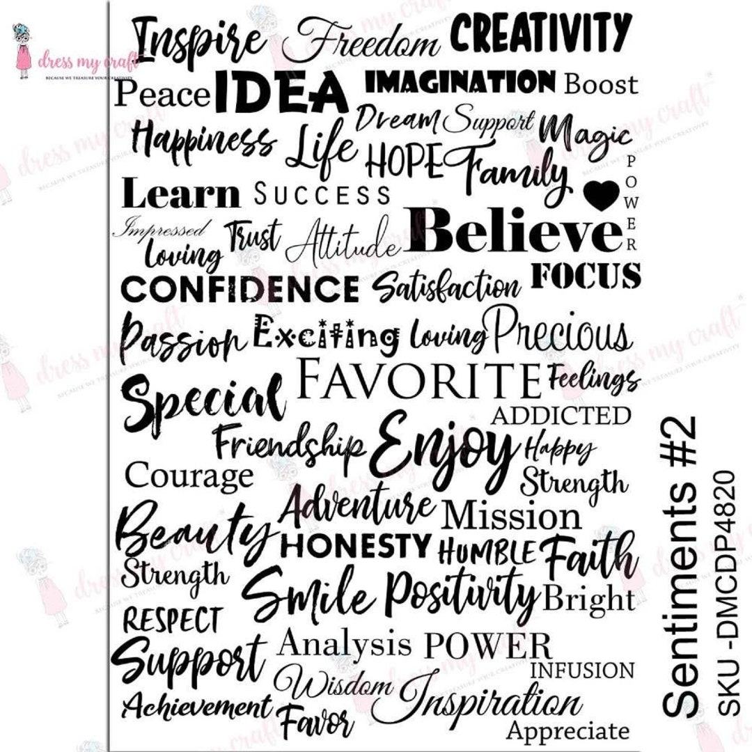 Dress My Craft Transfer Me Transfer Paper Sentiments 2 - Etsy
