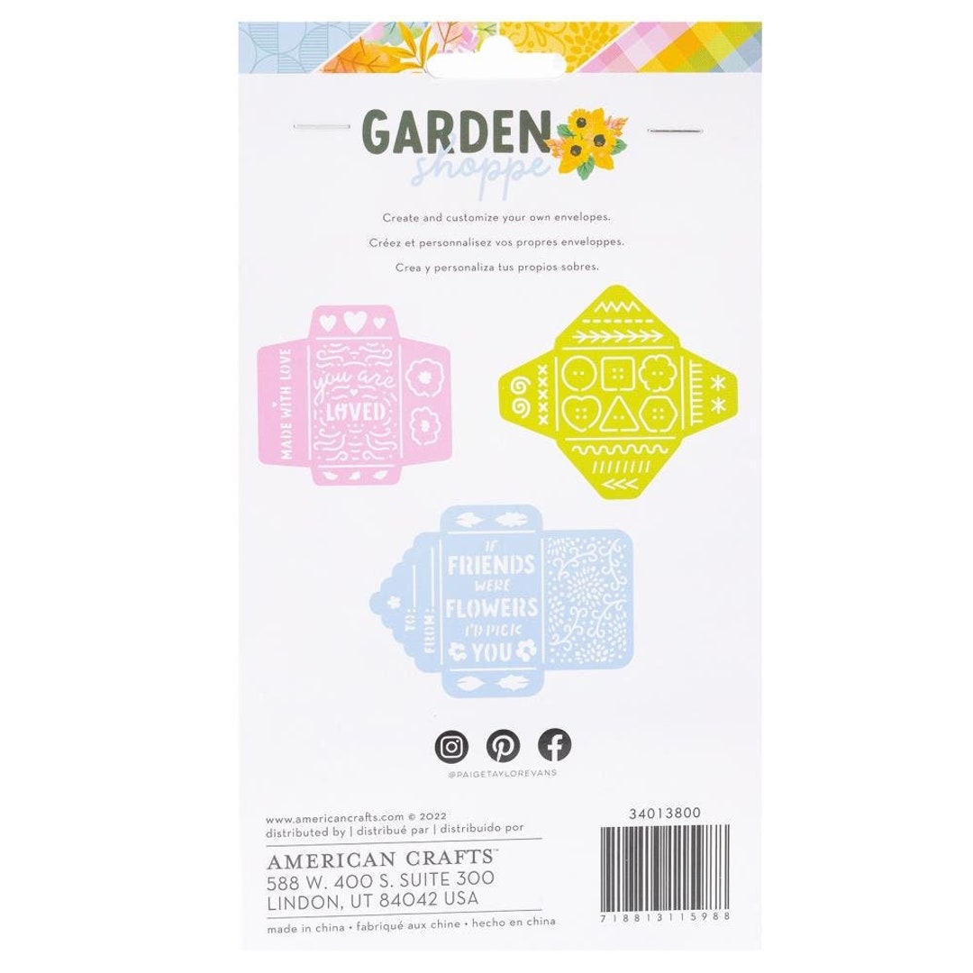 Paige Evans Garden Shoppe Mini Envelope Stencils 3/pkg - American ...