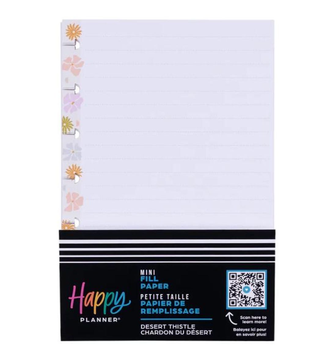 Desert Thistle Dotted Lined Mini Filler Paper - 40 Sheets - Mini Happy ...
