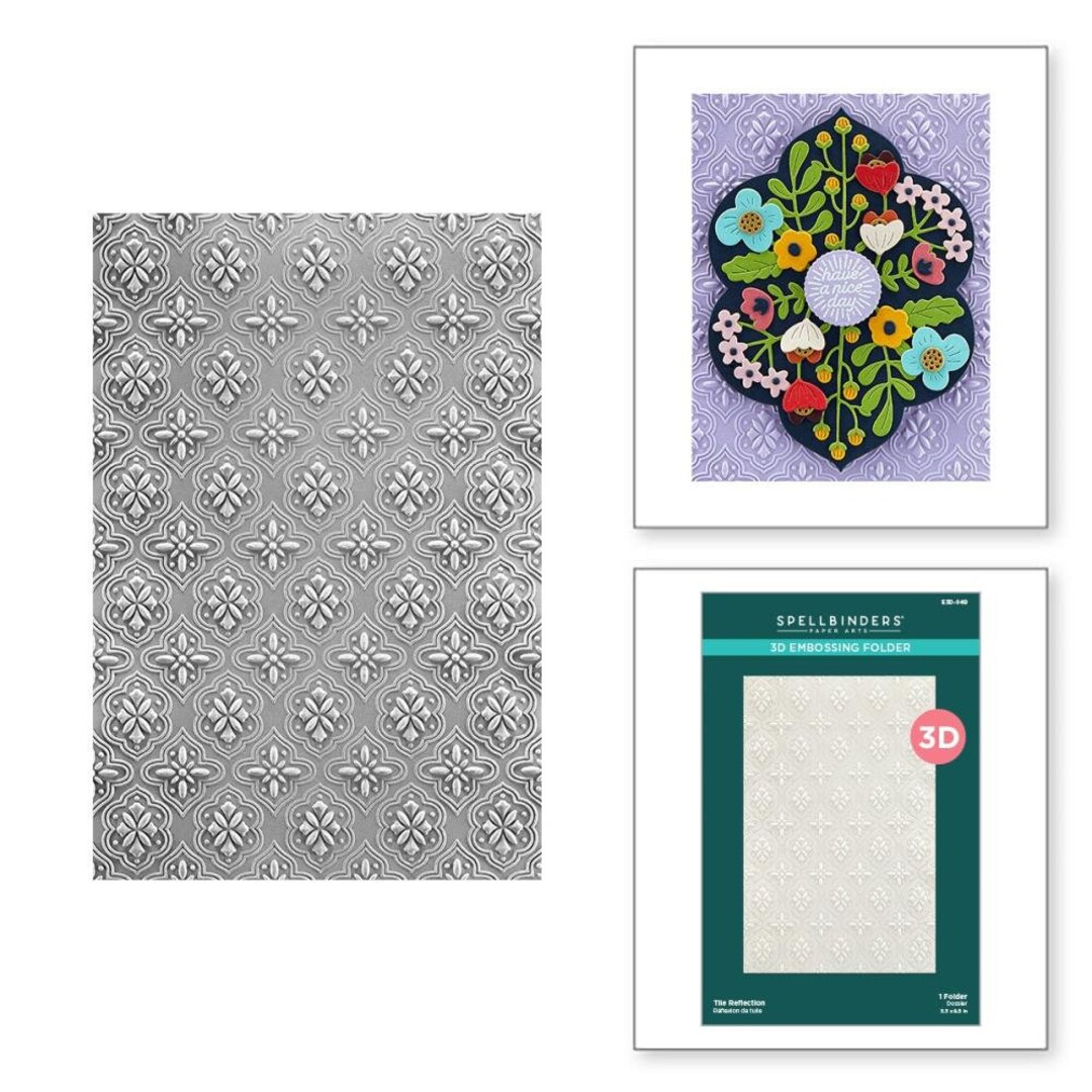 Spellbinders 3D Embossing Folder 5.5"x8.5" - Tile Reflection - E3D-049 ...