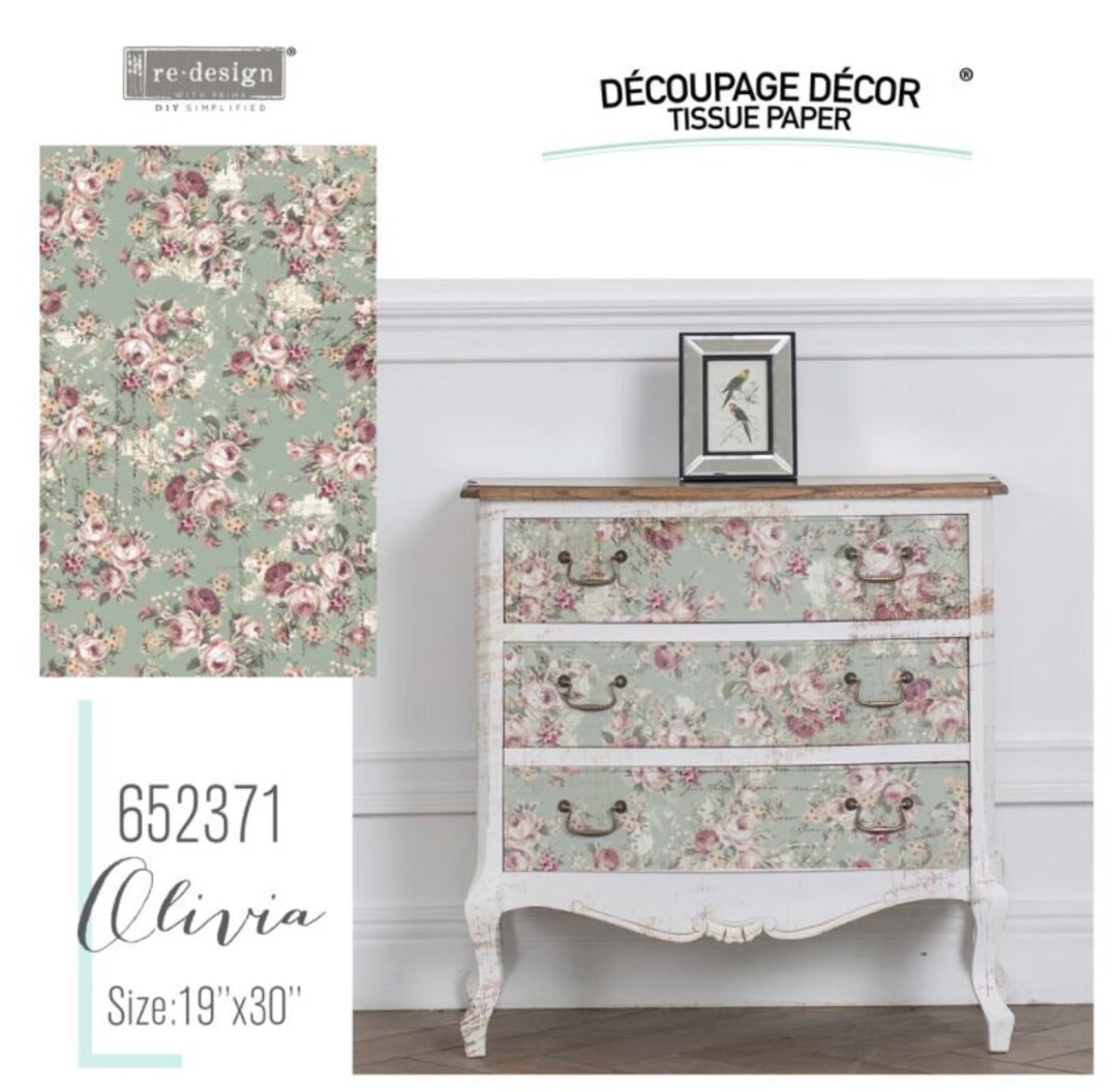 Prima Marketing Redesign Decoupage Decor Tissue Paper – Olivia – 1 ...