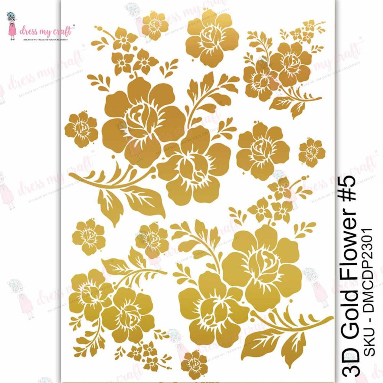 Dress My Craft Transfer Me Transfer Paper 3D Gold Flower - Etsy
