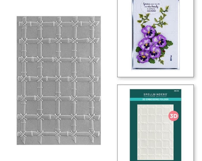 Spellbinders 3D Embossing Folder 5.5"x8.5" - Bamboo Trellis - E3D-044 ...