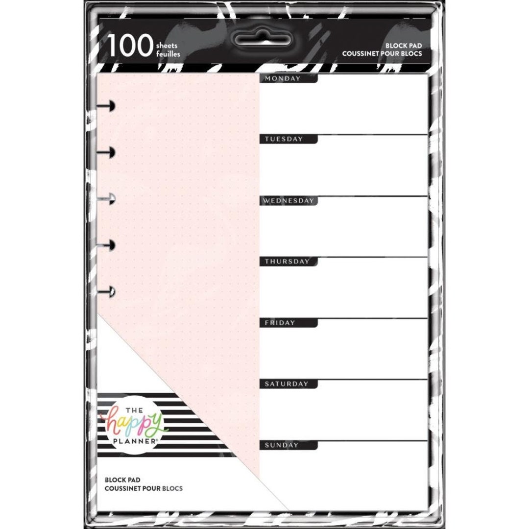 Happy Planner Classic Block Paper Pad - Blushin' It - 100 Sheets ...