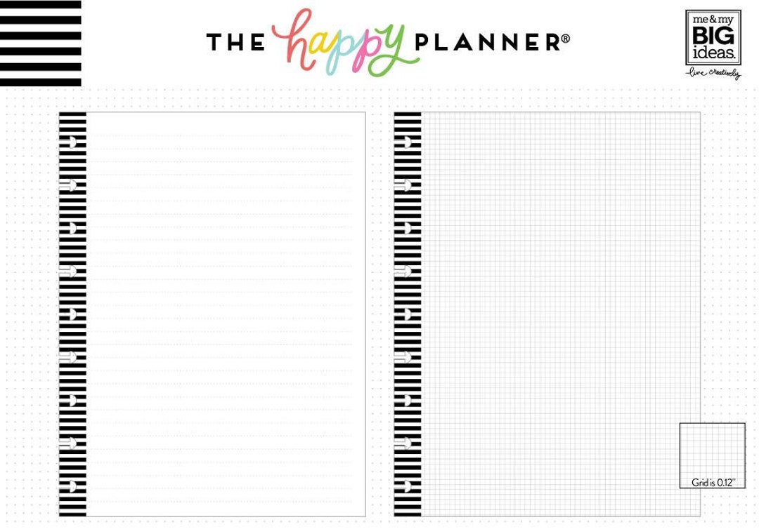 Note & Graph Fill Paper Fil-02 - Classic (medium) Happy Planner - Etsy