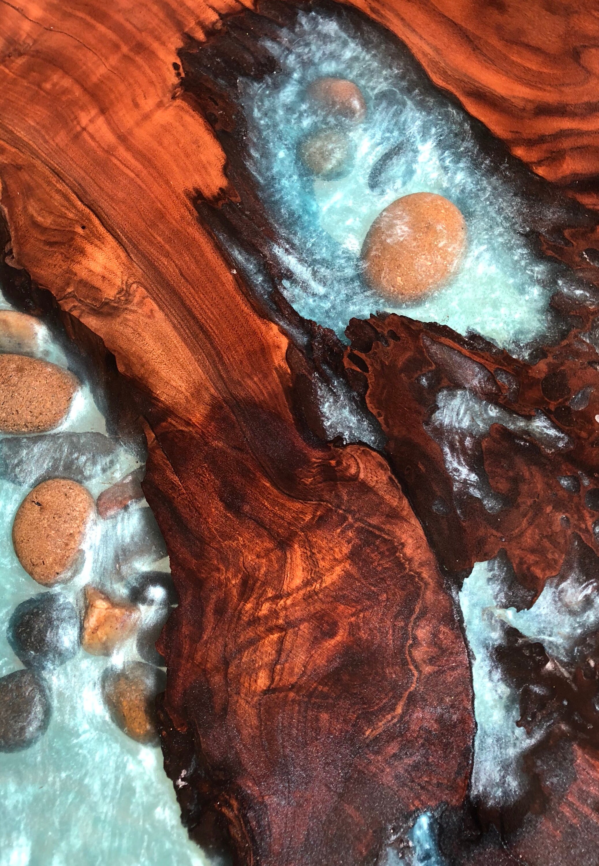 Walnut River Table Live Edge Resin Gorgeous Dining - Etsy