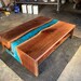 Double Waterfall River Table With Shelf Underneath. Live Edge Walnut ...