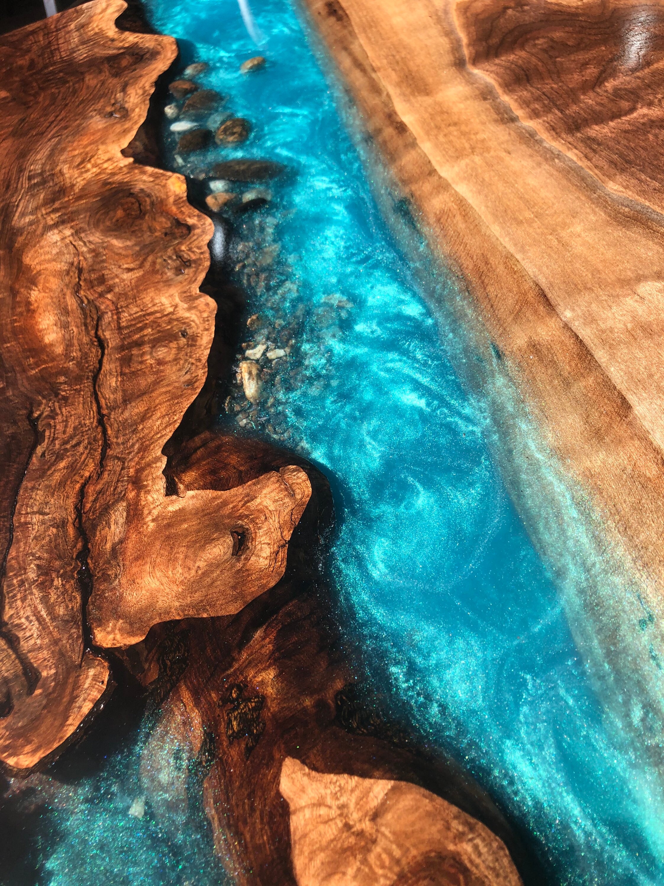 Gorgeous Live Edge Walnut River Table Dining or Coffee With Resin Base ...