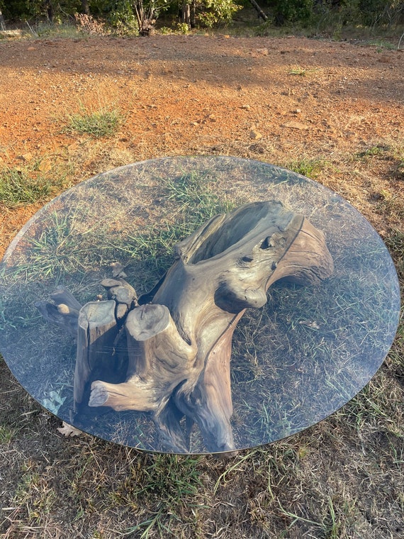 Oak Root Ball Coffee Table Live Edge Cabin Lake Decor - Etsy