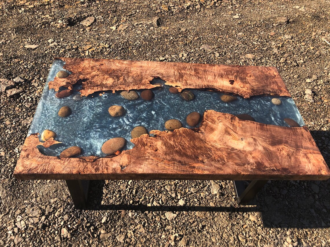 Maple River Table Stone Live Edge - Etsy