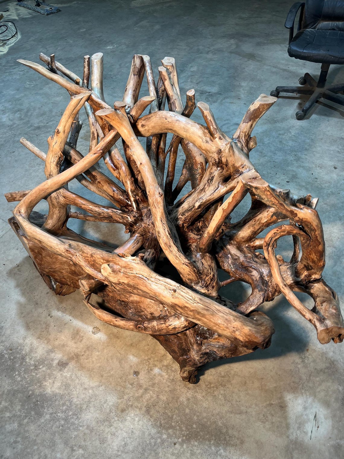 Sycamore Root Table Base Glass Rootball Reclaimed Salvaged Dining - Etsy