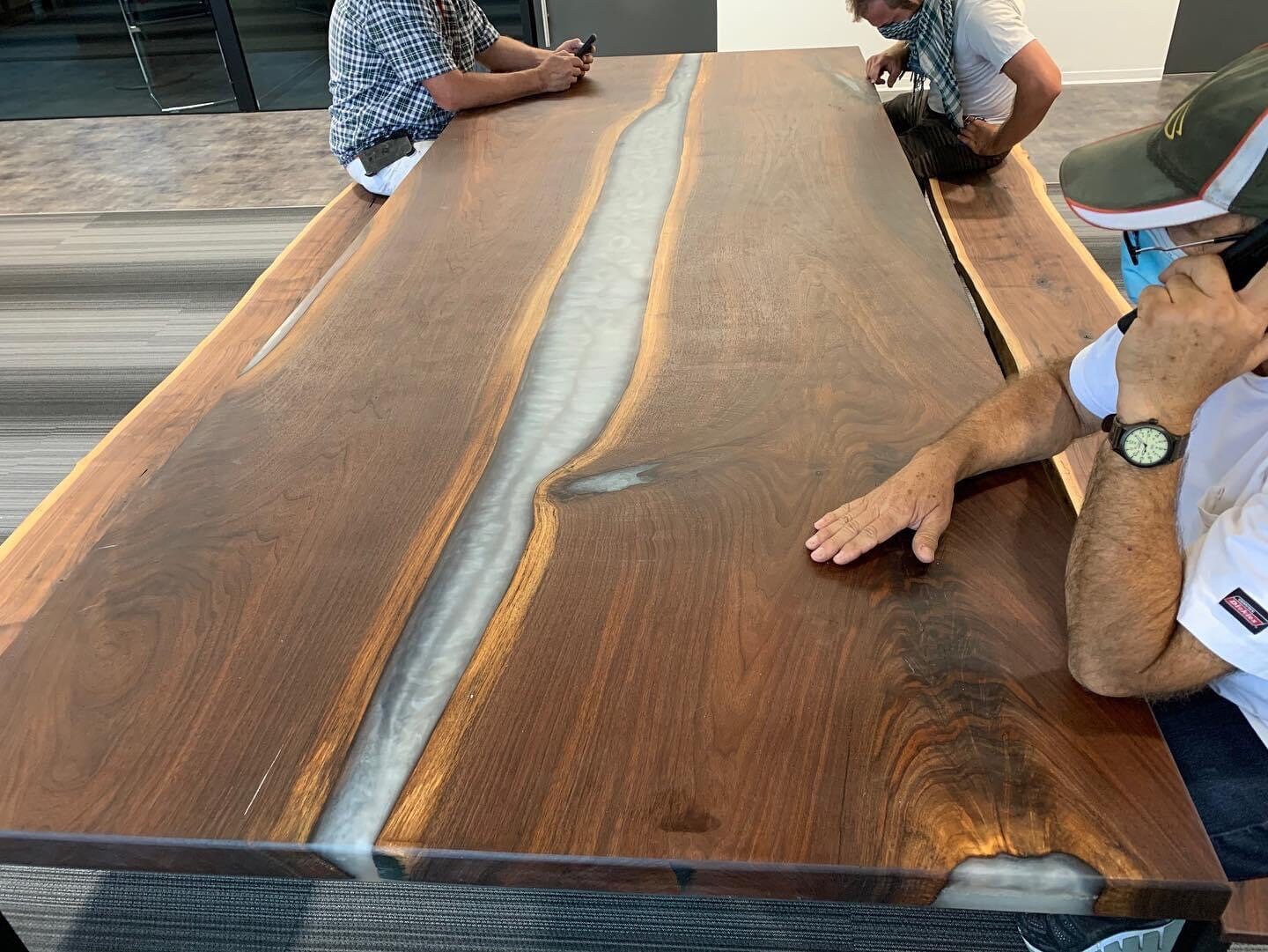 10 Foot Conference Table and Benches Live Edge River Table - Etsy