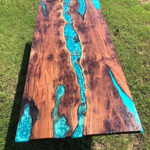 25 Ft Bartop River Table Live Edge With River Stone and Trout | Etsy