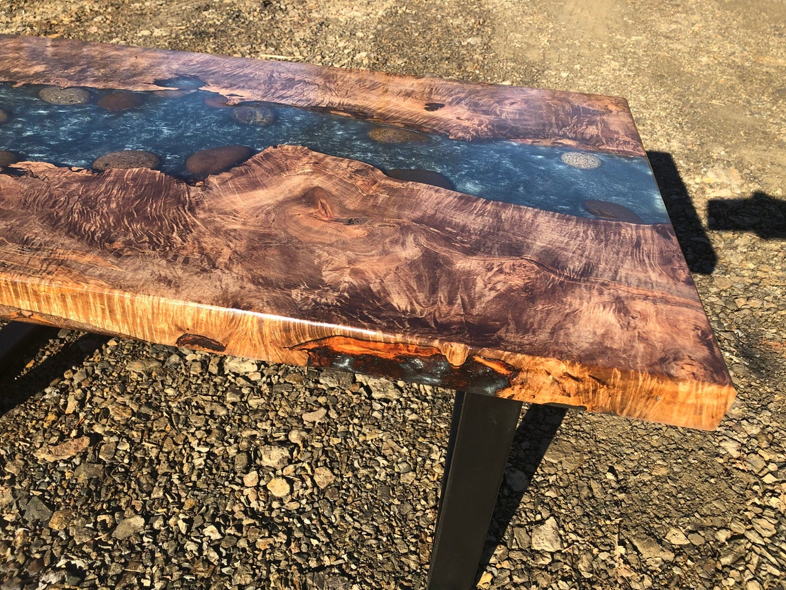 Maple River Table Stone Live Edge - Etsy