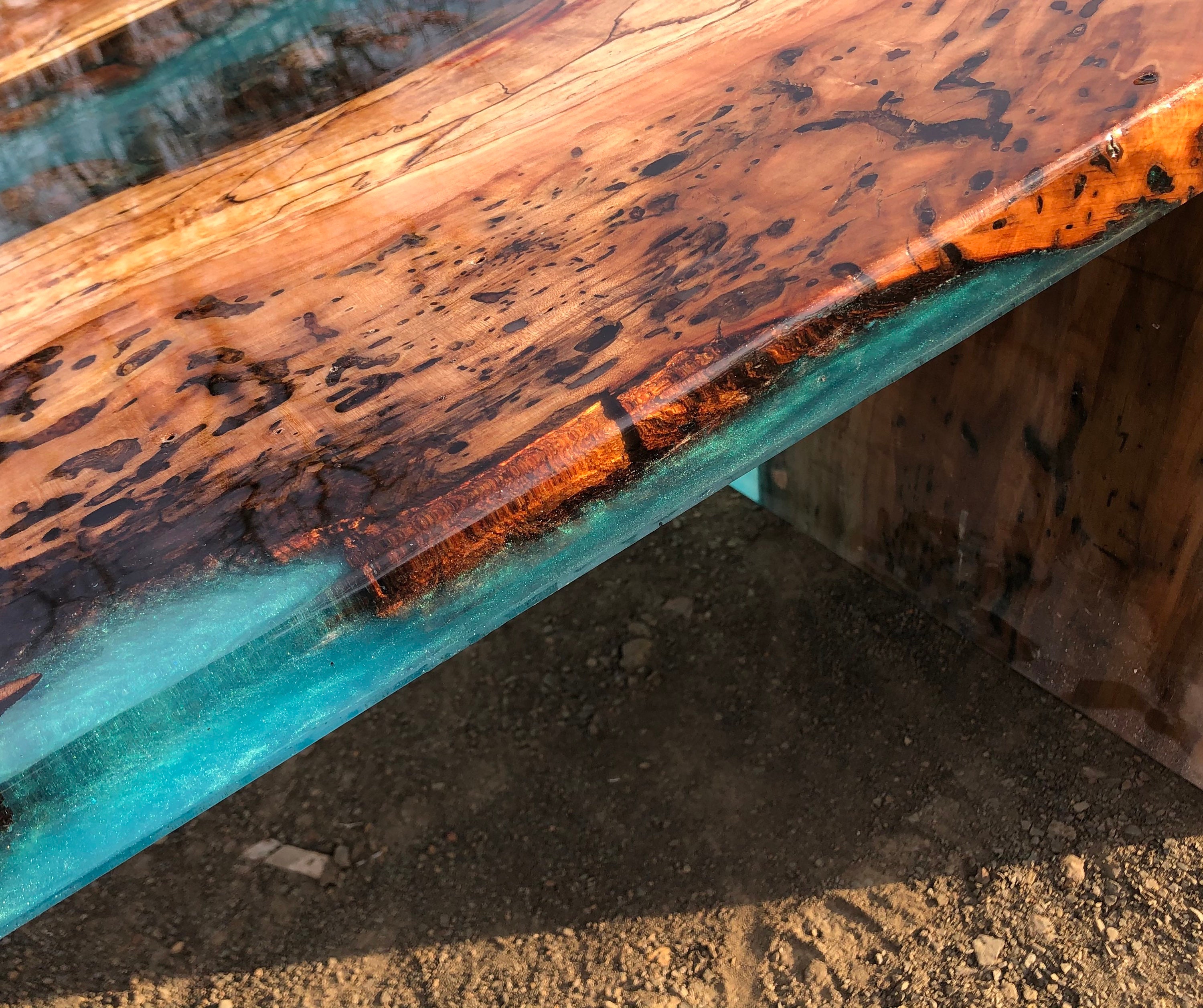 Gorgeous Waterfall River Table With Live Edge Stone and Rocks - Etsy