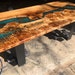 Maple Live Edge River Table With Stone Dining Table Rocks - Etsy