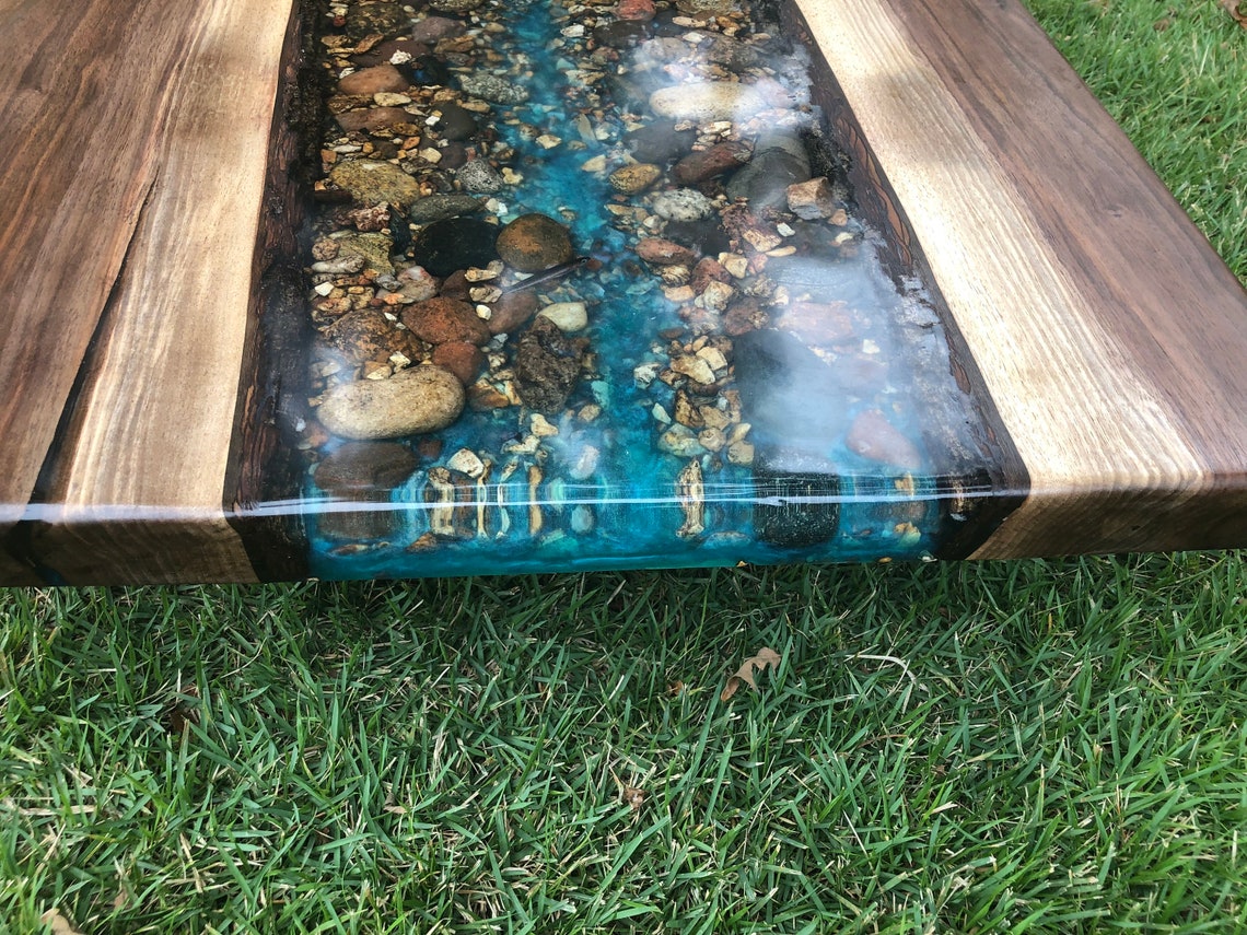 Gorgeous Live Edge River Table Resin Trout Coffee - Etsy