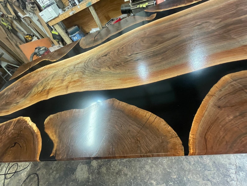 Ten Foot Walnut Black Epoxy Live Edge River Table - Etsy