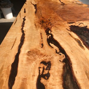 Maple River Table With Plate Base and Live Edge Dining - Etsy