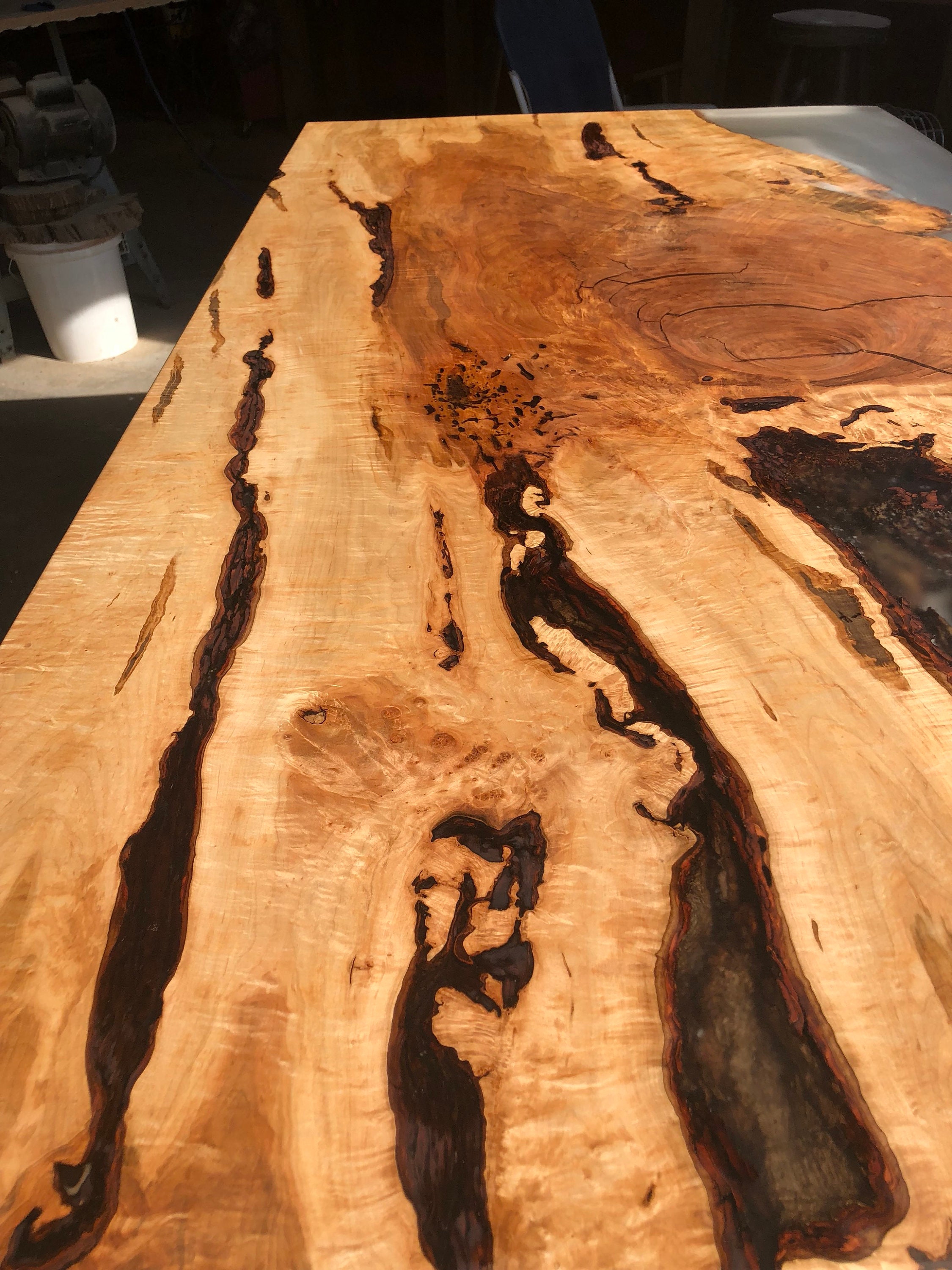 Maple River Table With Plate Base and Live Edge Dining - Etsy