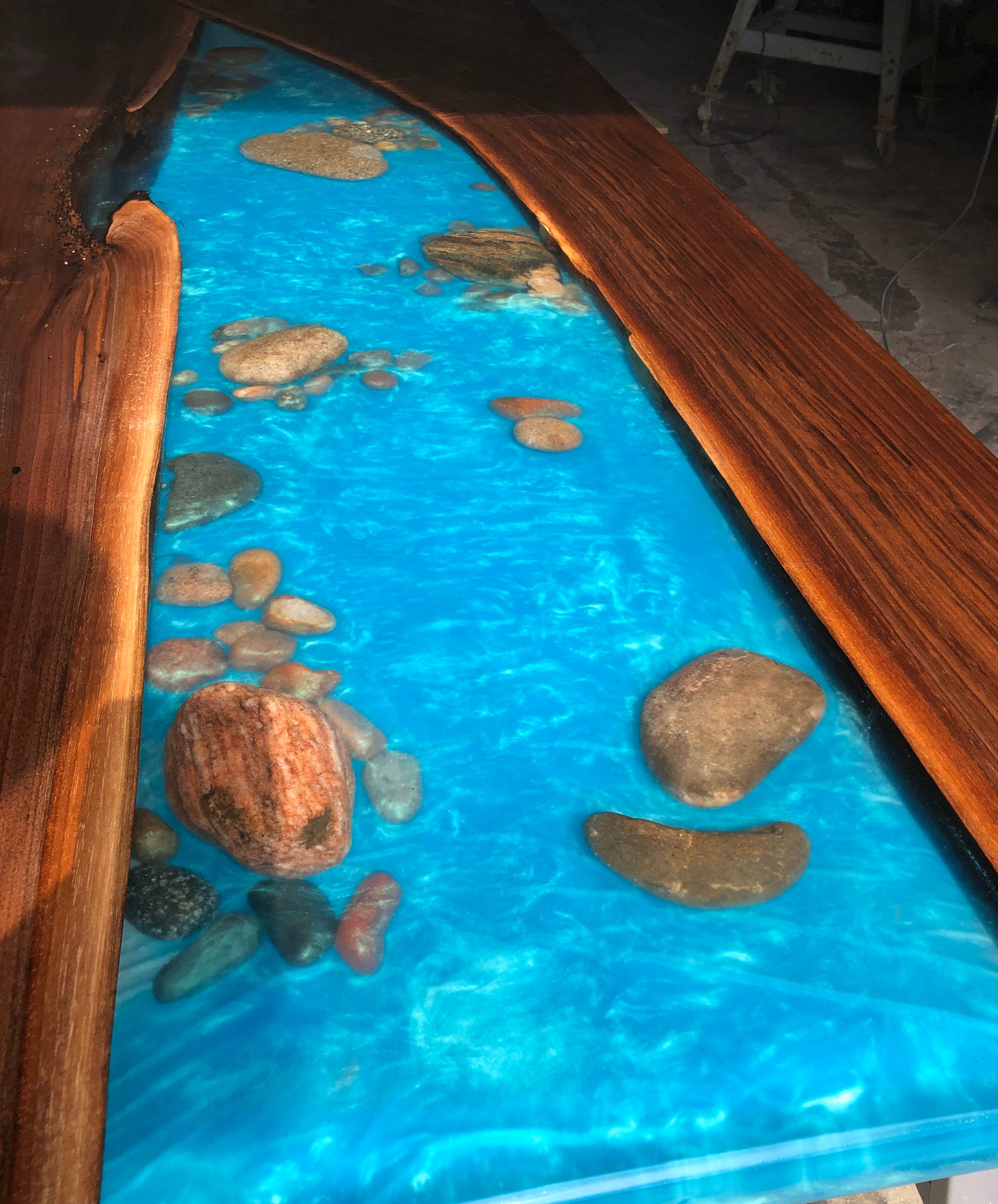 7ft Long Dining Table Walnut Live Edge River Table - Etsy