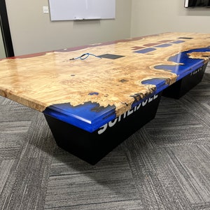 Company Logo Conference Table Live Edge Custom Epoxy River Table Resin ...