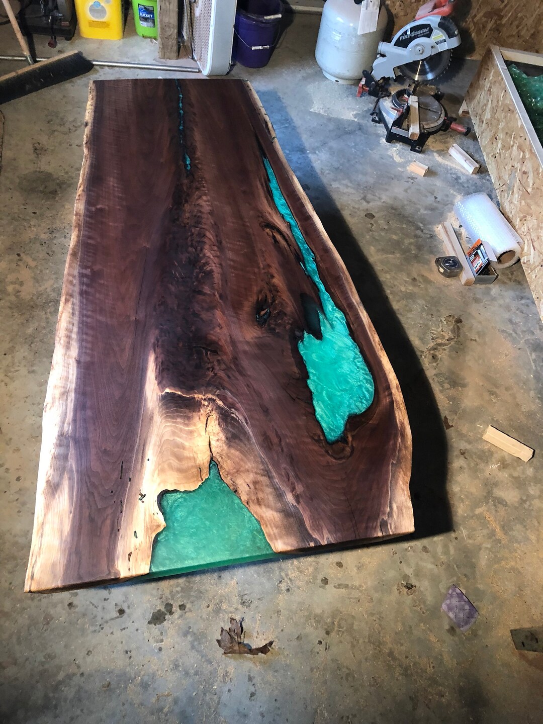 Walnut Coffee Table River Table Live Edge - Etsy