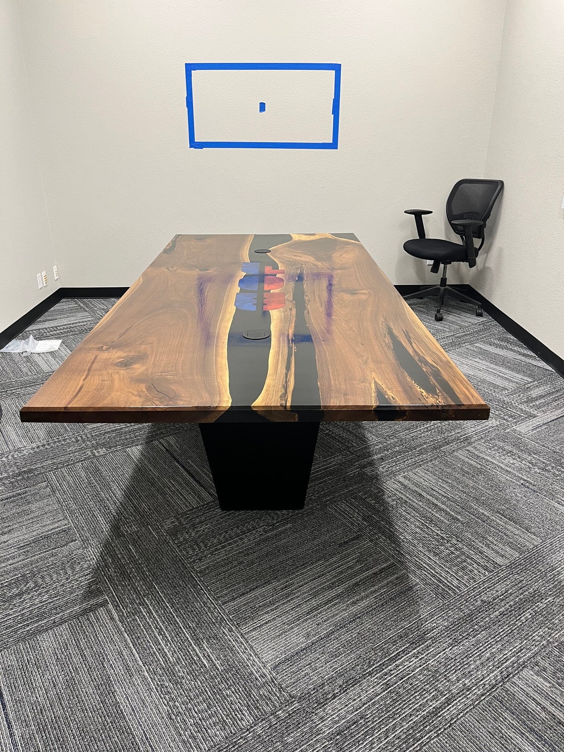 Company Logo Conference Table Live Edge Custom Epoxy River Table Resin ...