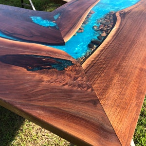 25 Ft Bartop River Table Live Edge With River Stone and Trout - Etsy