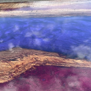Purpleheart Dining River Table Live Edge Purple With Coasters and ...